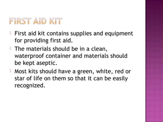 First aid kit slideshare | PPT