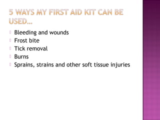 First aid kit slideshare | PPT
