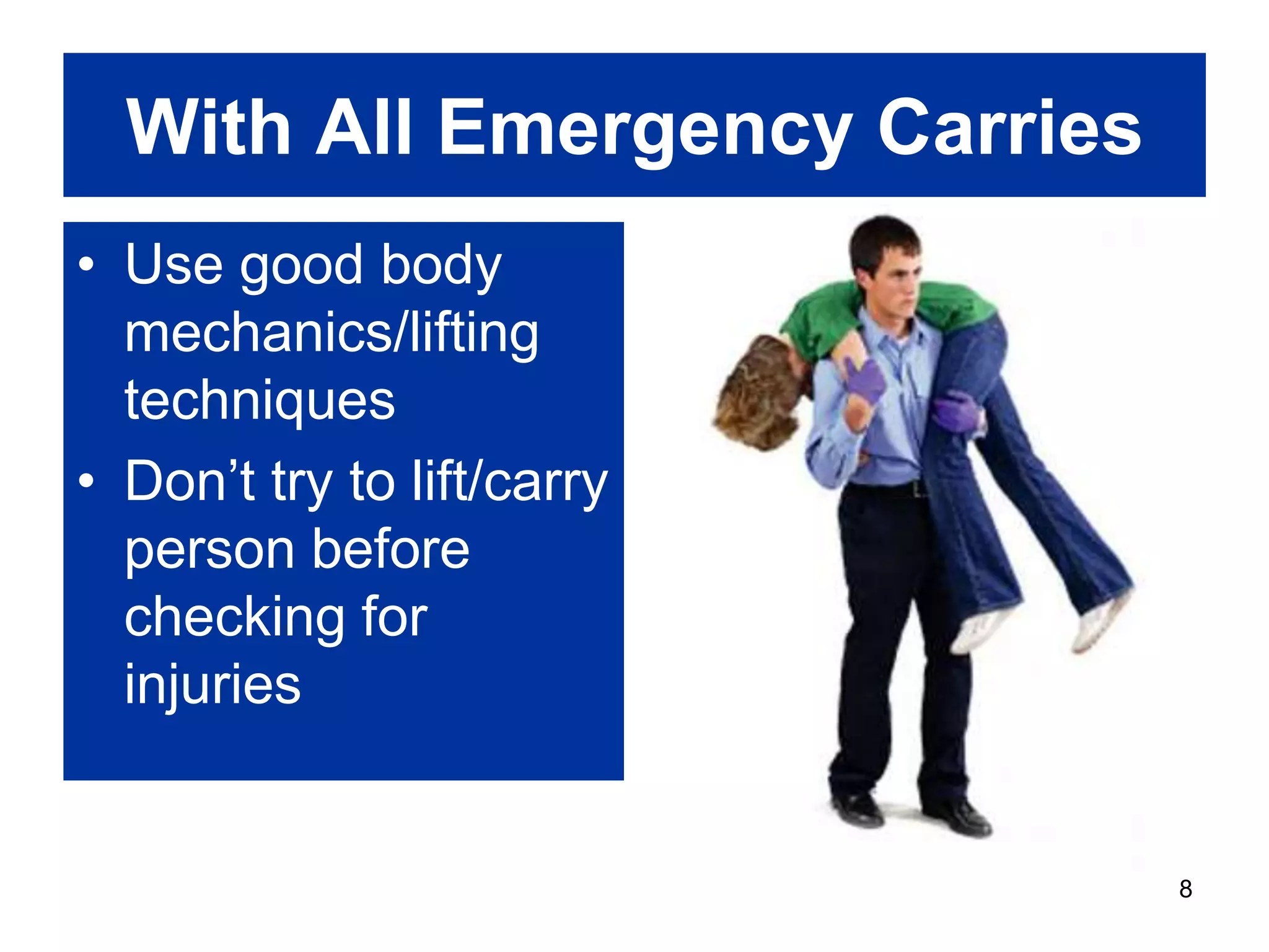 First aid lesson carrying | PPTX