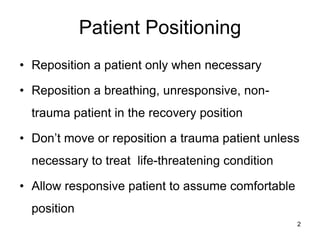 First aid lesson carrying | PPTX