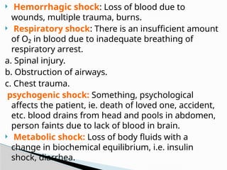FIRST AID MANAGEMENT for haemrragh and shock .pptx