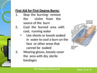 First Aid management in burns (1). pptx 1 | PPTX