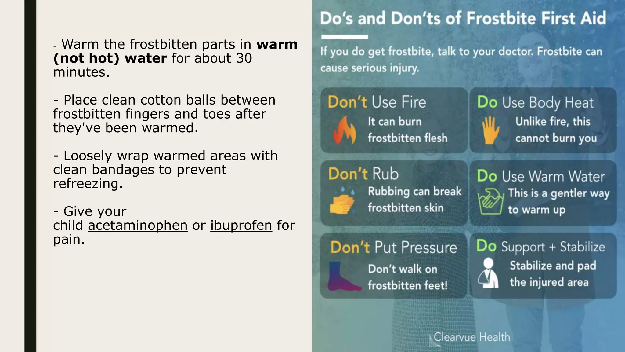 First aid for burns, fractures, wounds, frostbites, solar, heat, sun ...