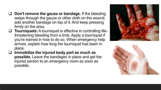 First aid for burns, fractures, wounds, frostbites, solar, heat, sun ...
