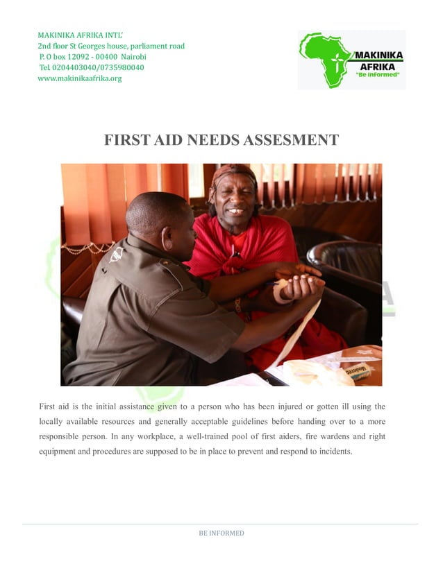 First aid needs assesment | PDF