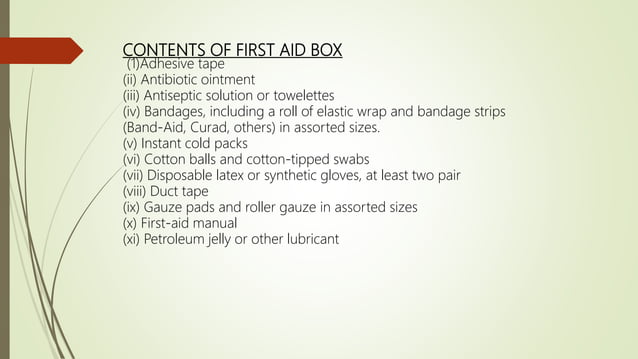 First aid in microbiology lab | PPTX