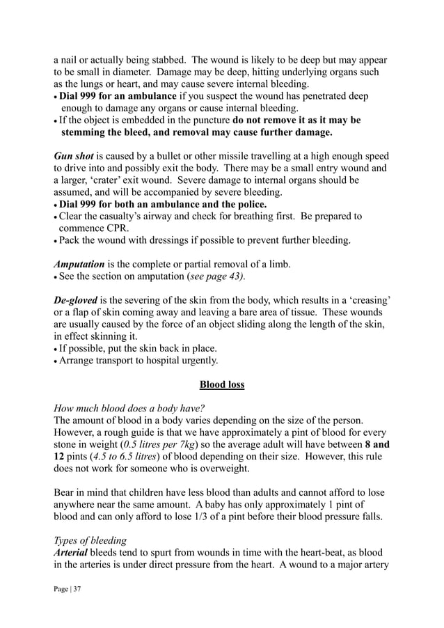 first_aid_notes_2019.pdf | First Aid | Injuries