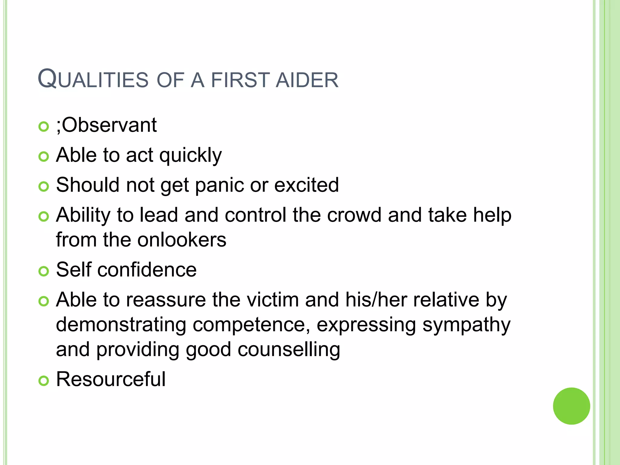 First aid nursing | PPTX