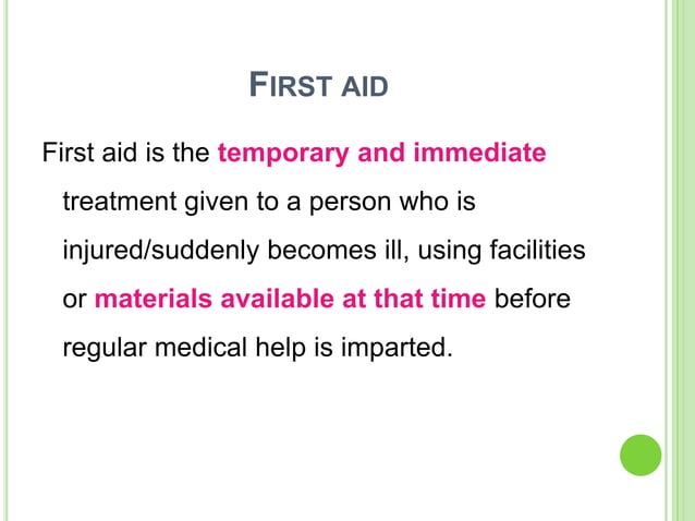 First aid nursing | PPTX