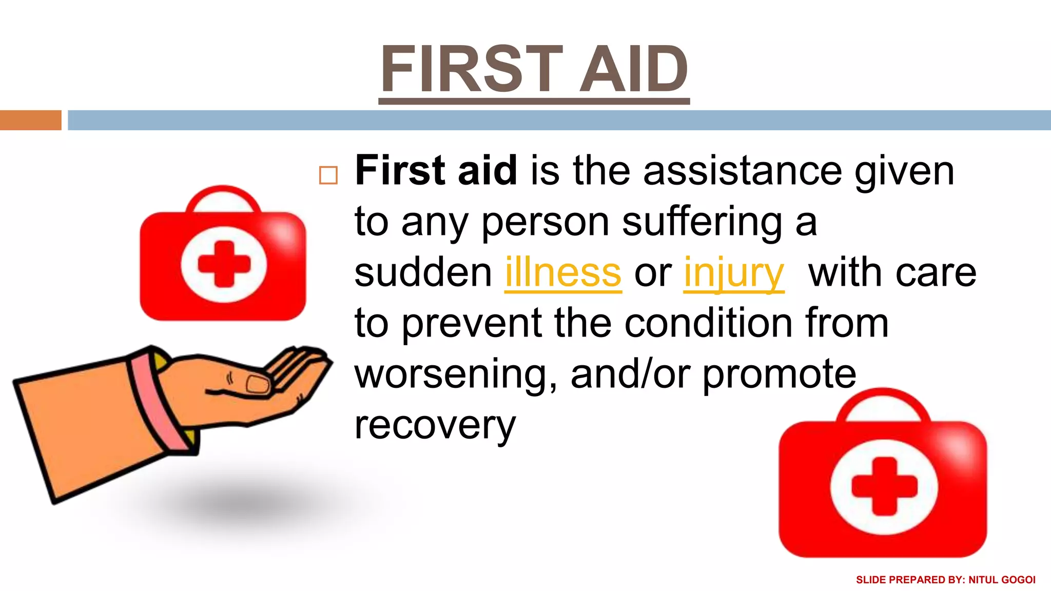 First aid & personal protective equipment(PPE) | PPTX