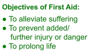 PE 9 QUARTER 1 TOPIC THE BASIC OF FIRST AID | PPTX