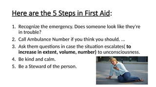 How to give Basic First Aid in emergency Situation | PPTX