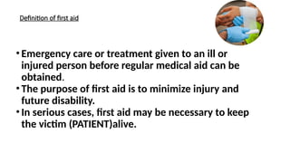 How to give Basic First Aid in emergency Situation | PPT