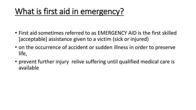 FIRST AID ppt (1).pptx | First Aid | Injuries