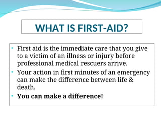 First Aid Presentation & Disaster Management | PPT