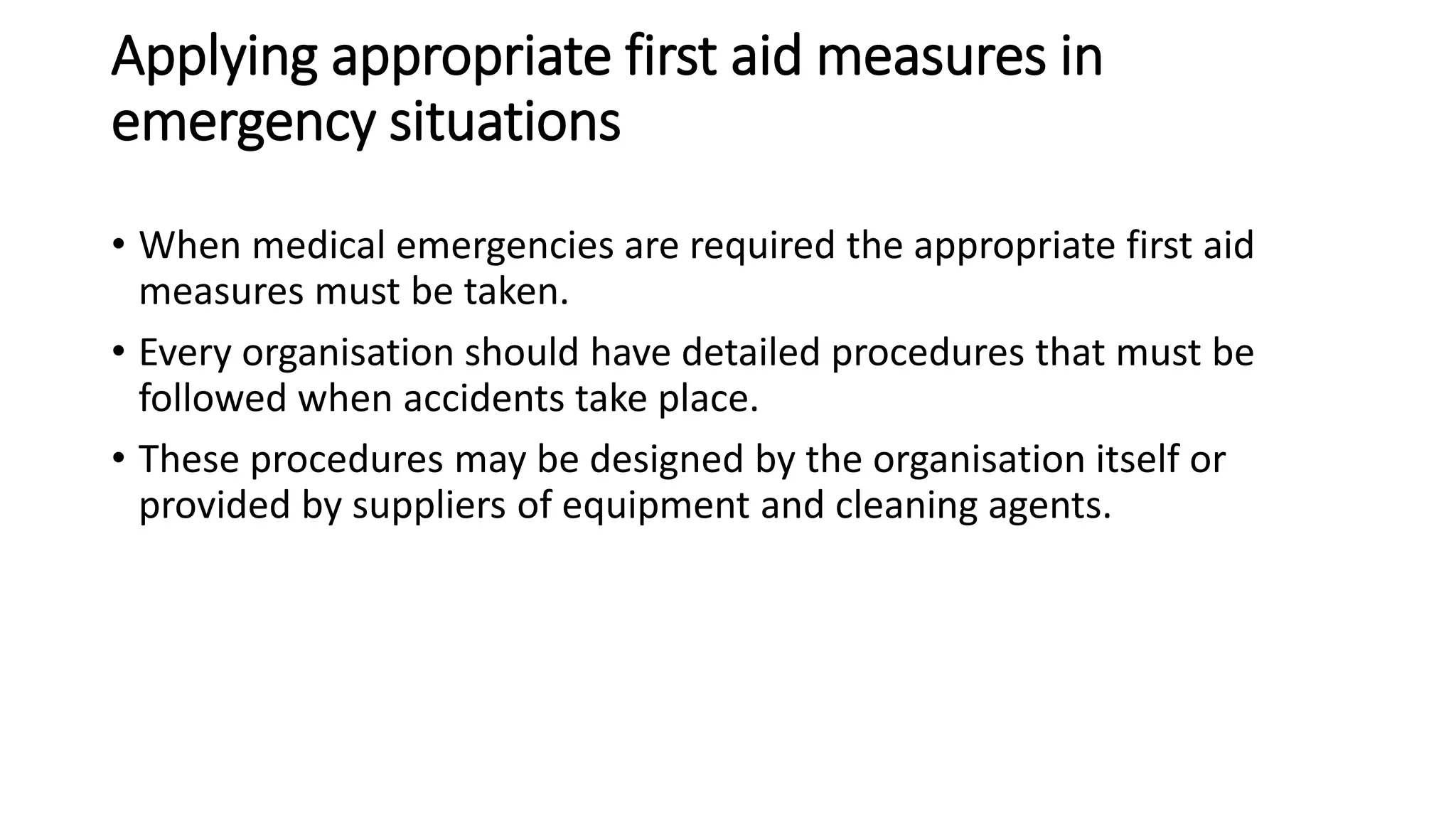 First aid procedures | PPTX