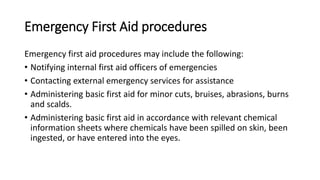 First aid procedures | PPTX