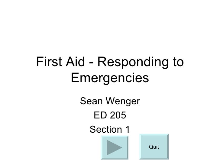 First Aid – Responding To Emergencies Interactive