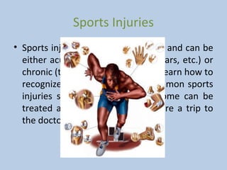 First Aid and Sport Injuries | PPT