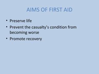 First Aid and Sport Injuries | PPT