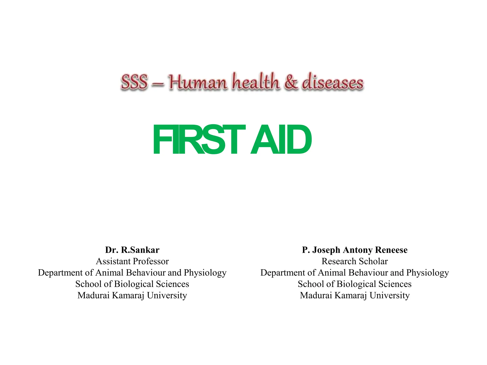 First Aid and their timely help for people.pptx