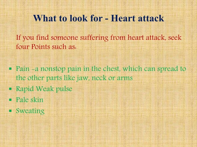 what are the First aid tips for heart attack? | PPTX