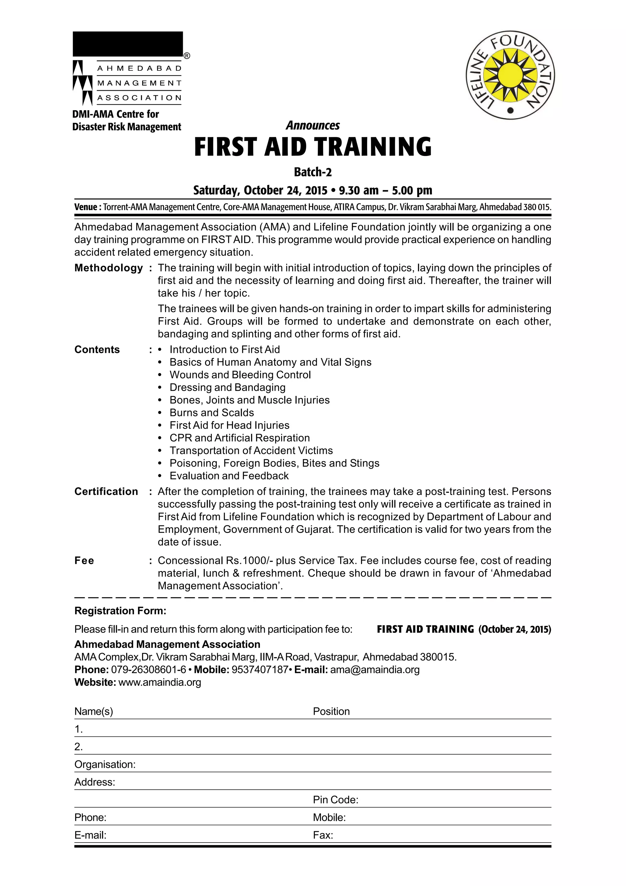 First aid training | PDF