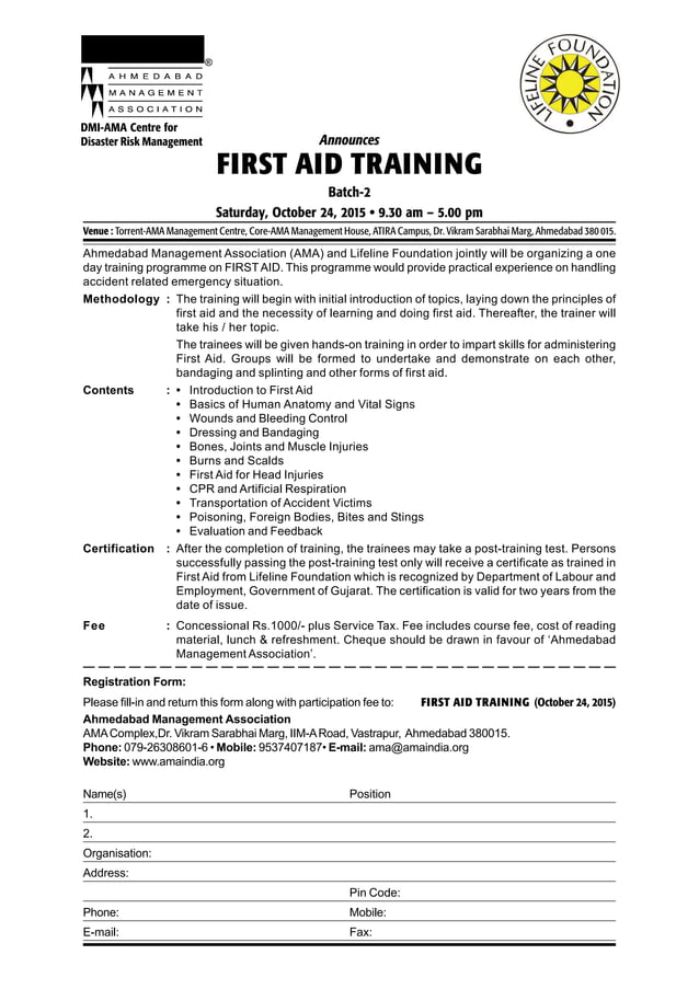 First aid training | PDF