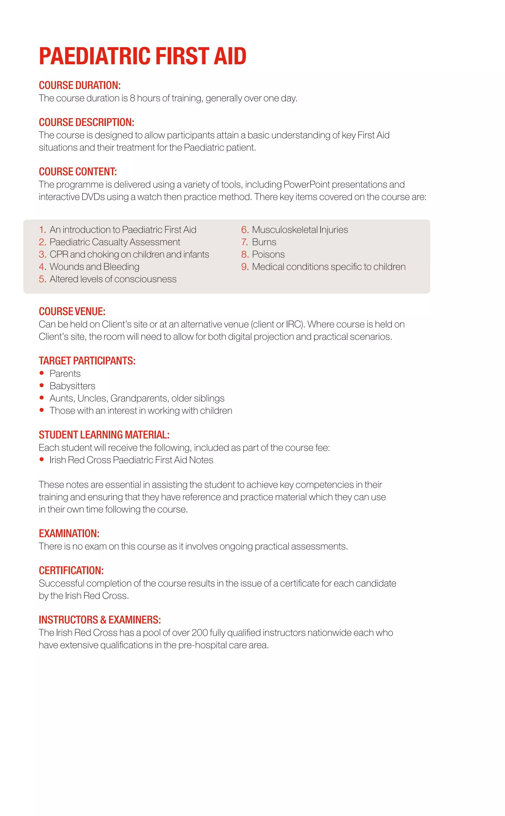 First Aid Training Brochure | PDF