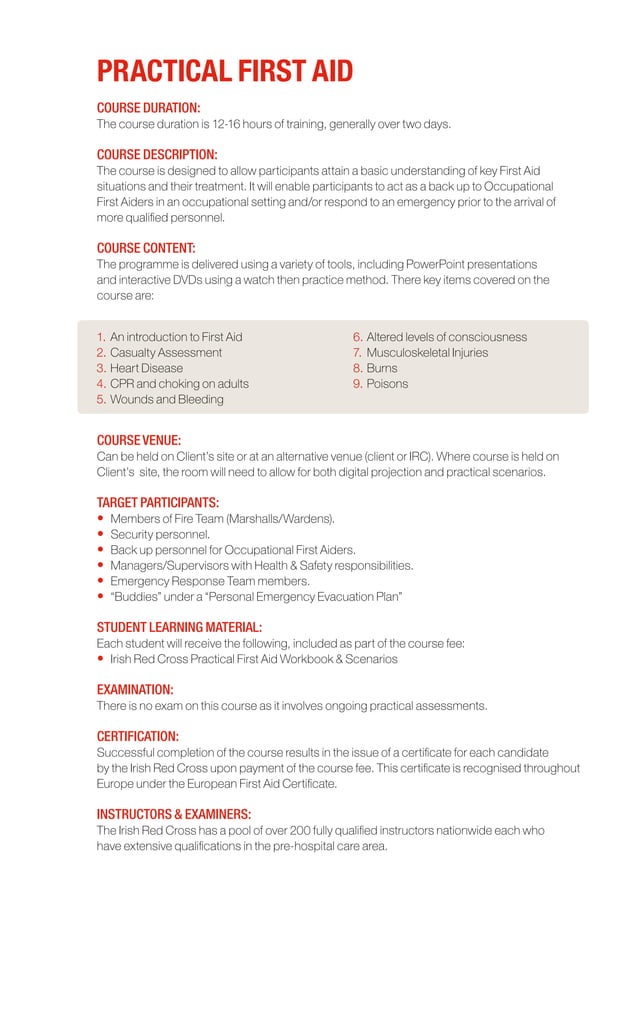First Aid Training Brochure | PDF