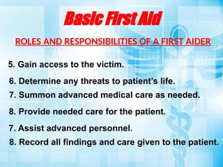 Basic First Aid Awareness standard Training | PPTX