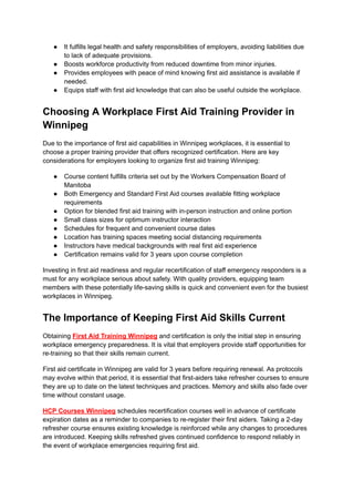 First Aid Training Winnipeg - Why It's Crucial for Workplaces.pdf