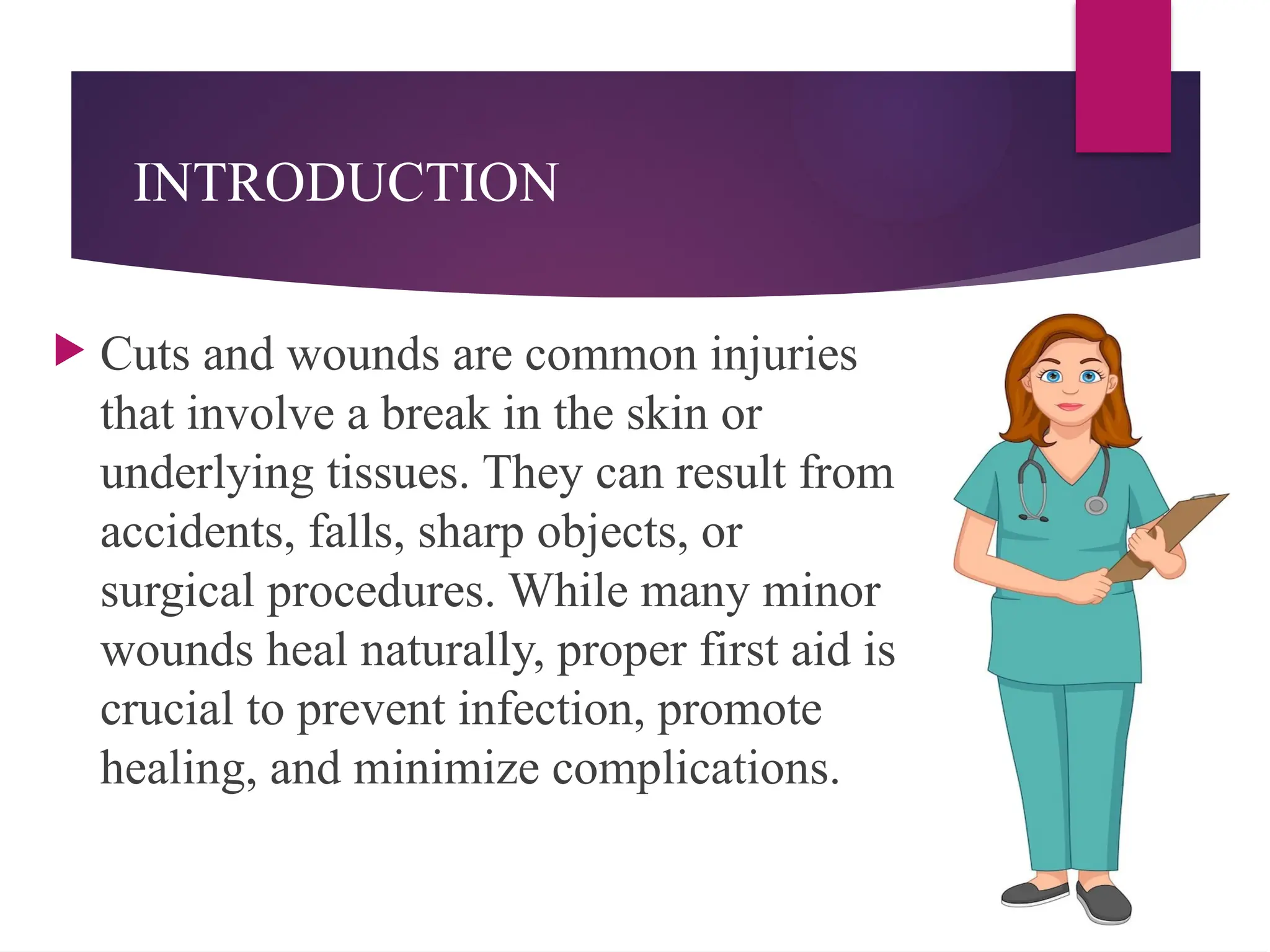 CUTS AND WOUNDS PPT ...... First Aid Management | PPTX