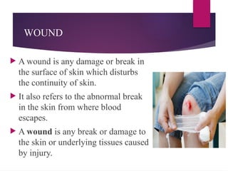 CUTS AND WOUNDS PPT ...... First Aid Management | PPTX