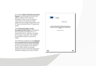 First analysis of the European Green Deal | PDF