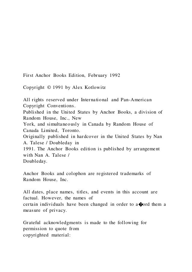 First Anchor Books Edition, February 1992Copyright | PDF
