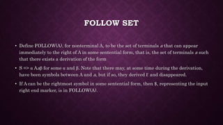 First and follow set | PPTX