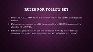 First and follow set | PPTX