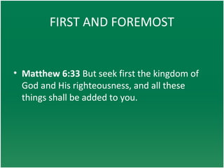 First and foremost | PPT