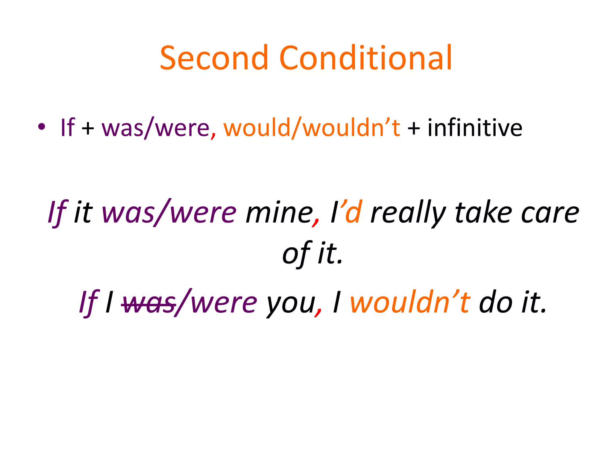 First and second conditionals | PPTX
