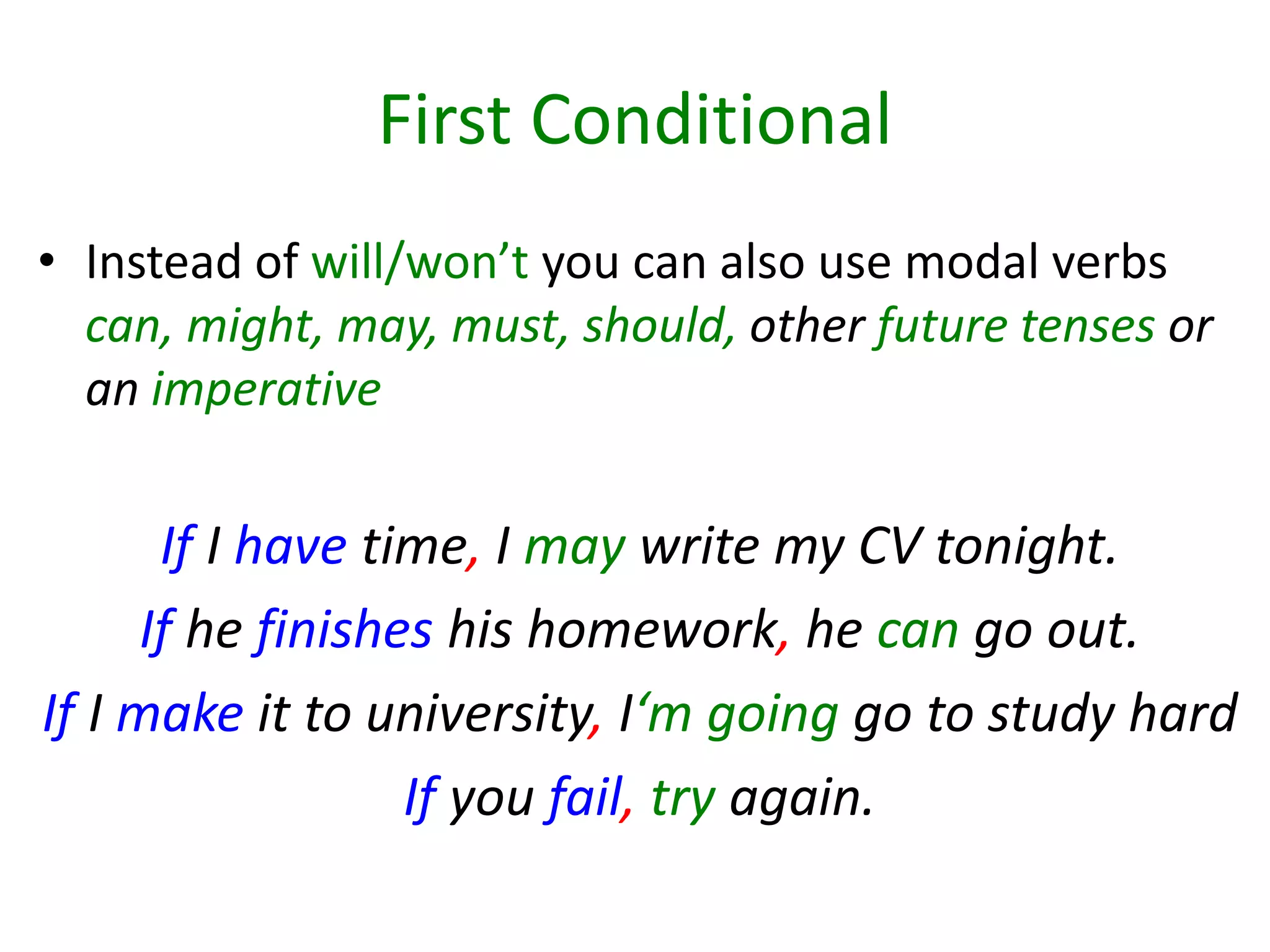 First and second conditionals | PPTX