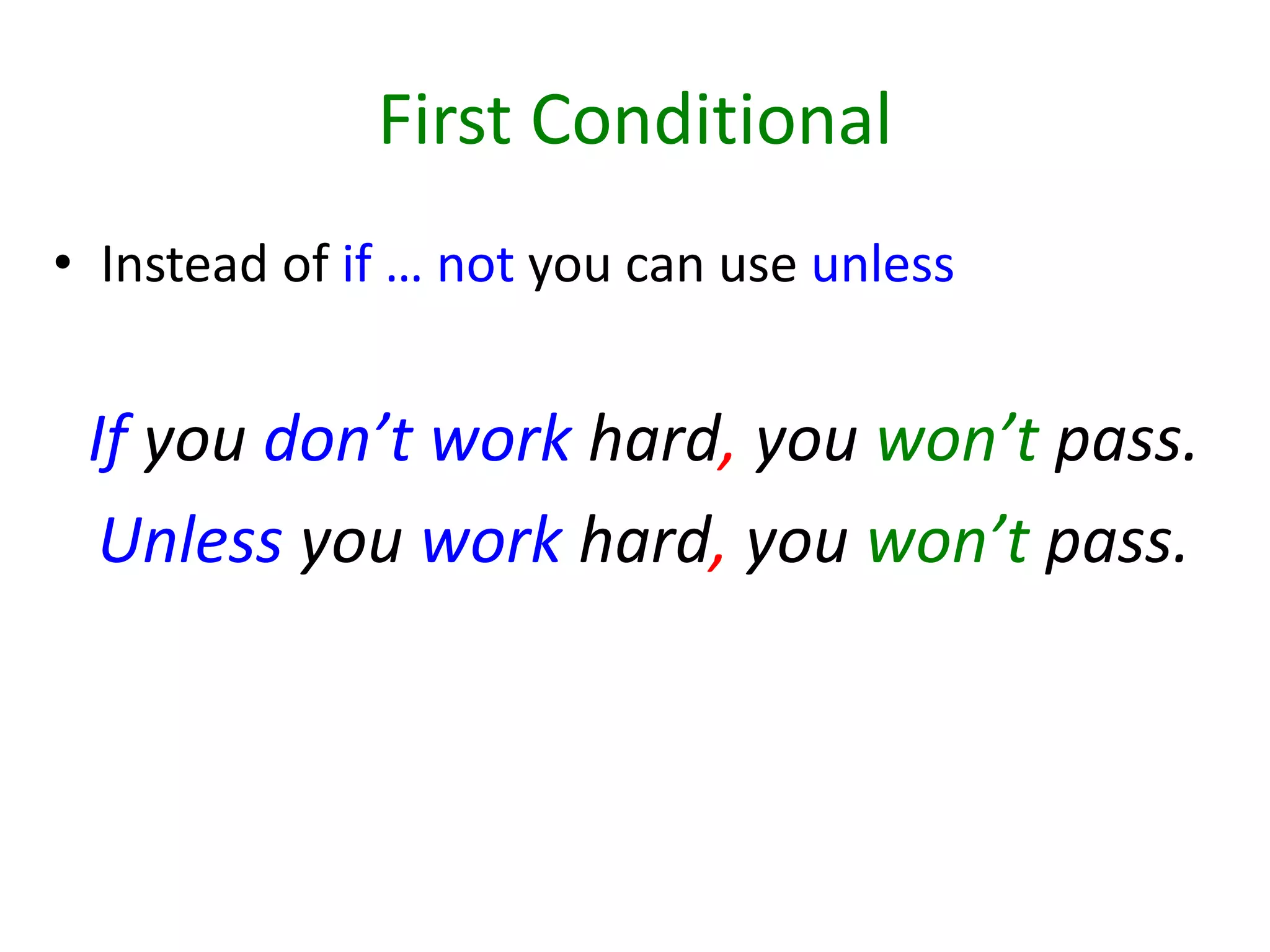 First and second conditionals | PPTX