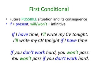 First and second conditionals | PPTX