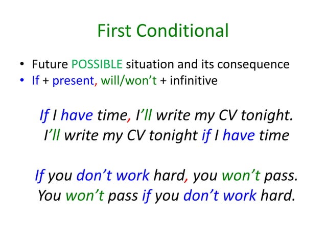 First and second conditionals | PPTX