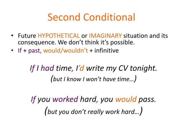 First and second conditionals | PPTX
