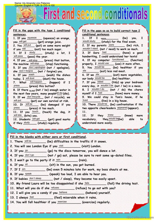 First and second conditionals.pdf resuelto | PDF | Desktop Publishing | Computer Software and ...