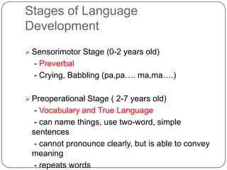 First and second lang. dev. carole cox | PPTX | Parenting Babies and ...