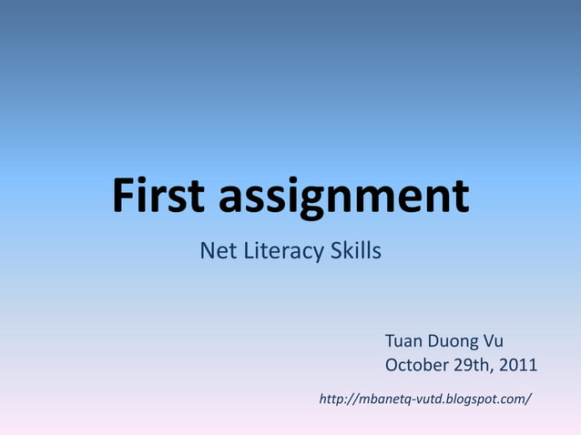 My first assignment | PPTX