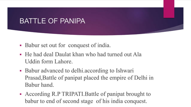 First battle of panipat | PPTX | Asia Travel | Travel Locations
