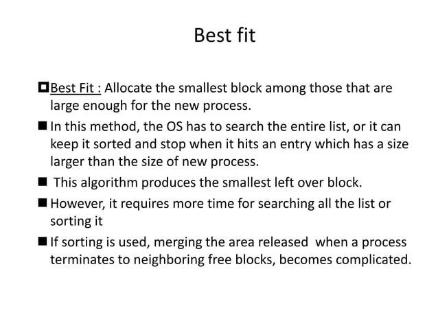 First Best and Worst Fit.pptx | Operating Systems | Computer Software ...